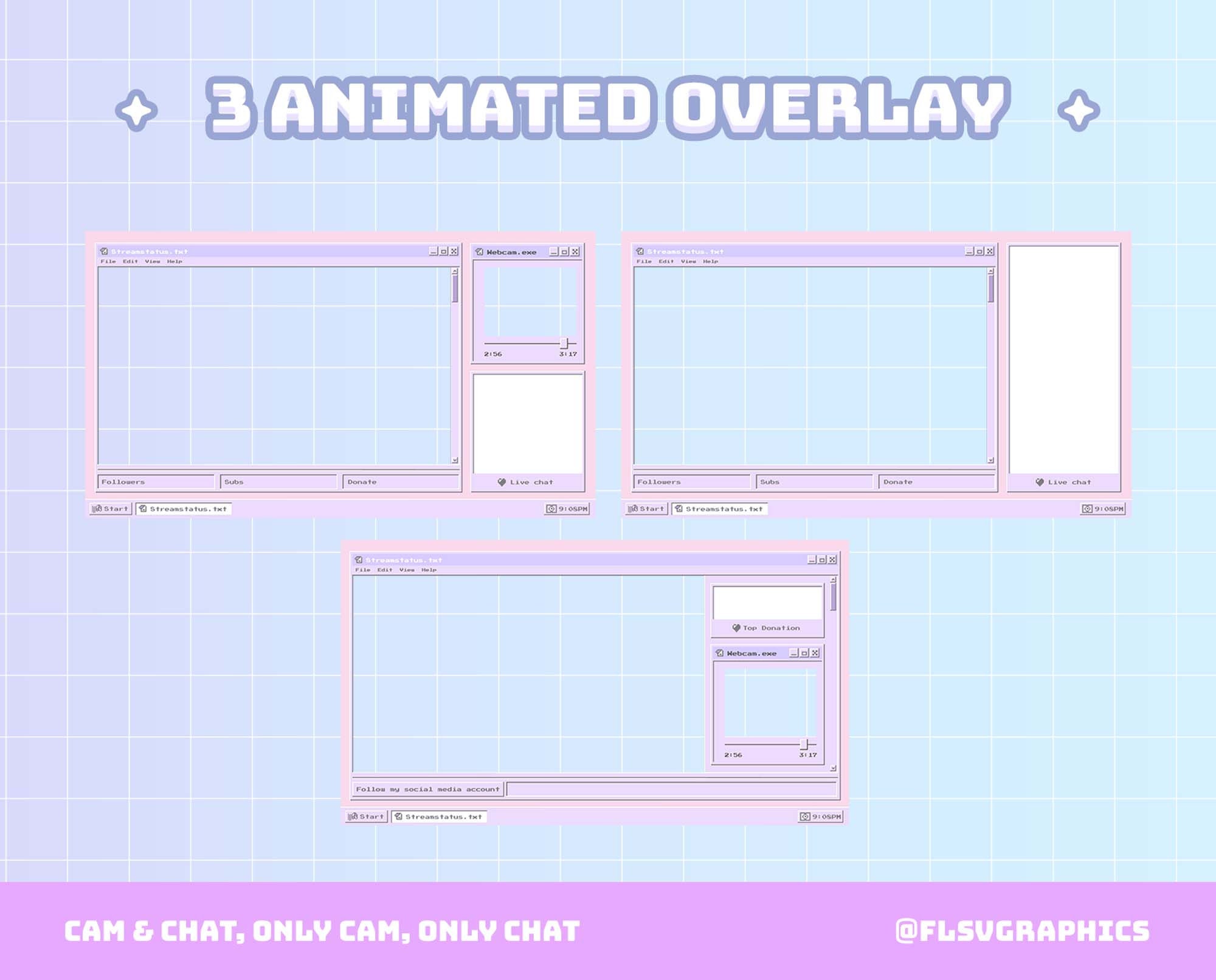 Twitch Overlay Animated Package Aesthetic Windows 95 Overlay - Etsy UK