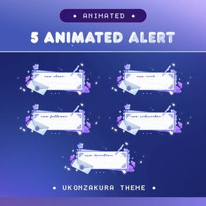 Animated Alert Ukonzakura for Twitch, Kick, Youtube/aesthetic Theme ...