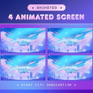 Animated Screen Night City Stream for Twitch, Kick, Youtube/fantasy ...