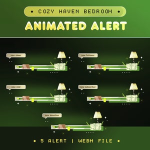 Animated Haven Bedroom Stream Pack for Twitch, Kick, Youtube/cozy Theme ...