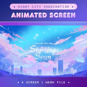 Animated Night City Stream Package for Twitch, Kick and Youtube/fantasy ...