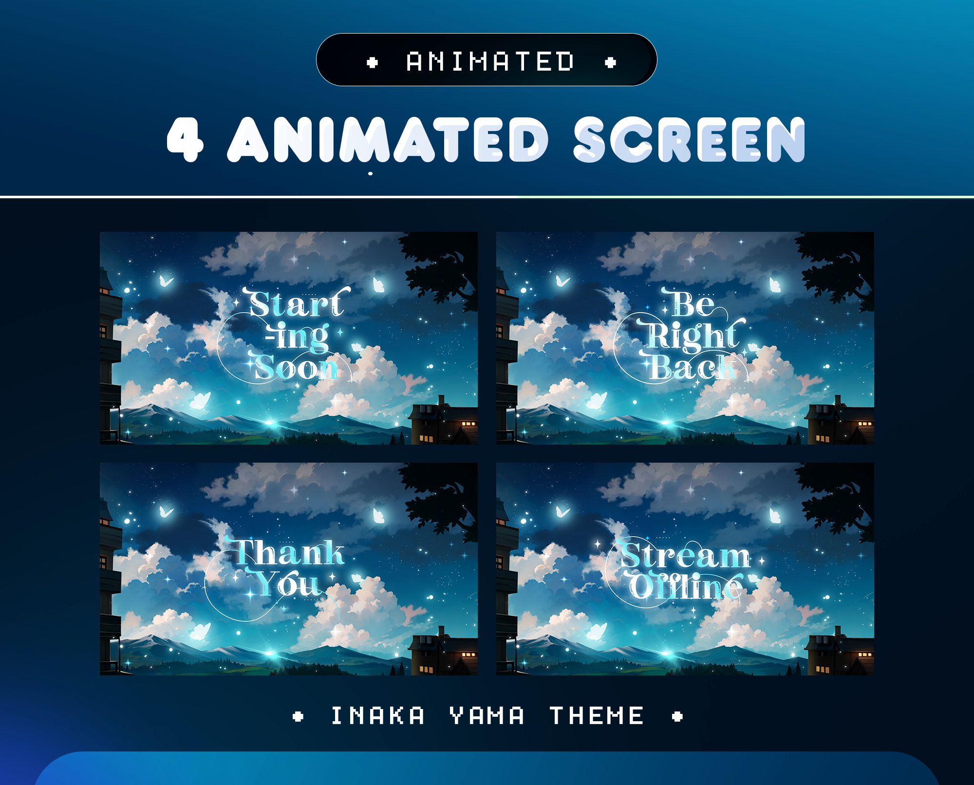 Animated Screen Aesthetic for Twitch, Kick, Youtube/inaka Yama Theme ...