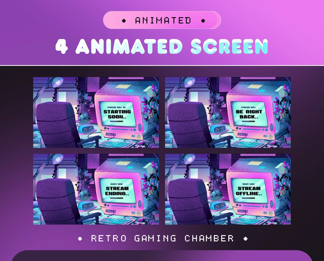 Retro Gaming Chamber Animated Screen Aesthetic for Twitch, Kick ...