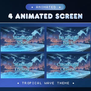 Tropical Waves Animated Overlay Package for Twitch, Kick, Youtube ...