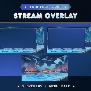Tropical Waves Animated Overlay Package for Twitch, Kick, Youtube ...