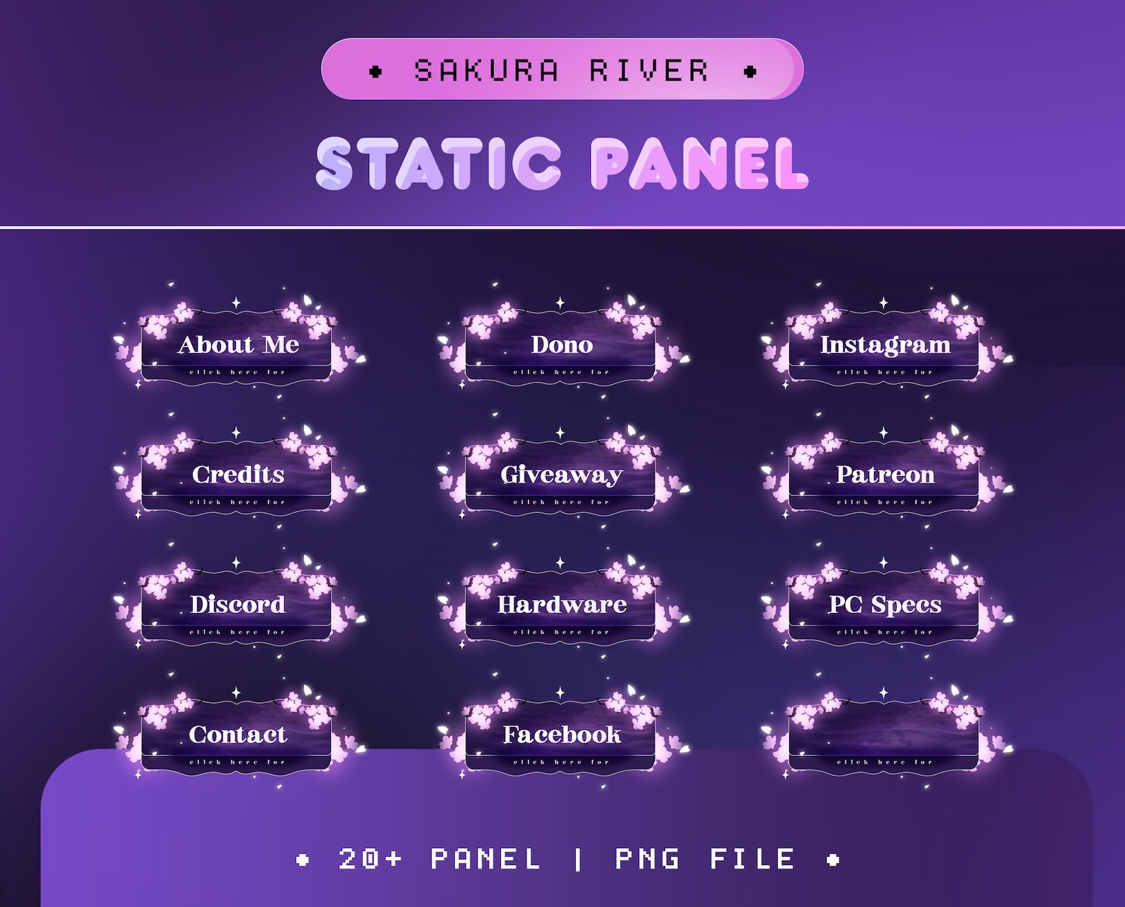 Kawaii Japanese Stream Overlay | Sakura River Animated Pack | Twitch ...