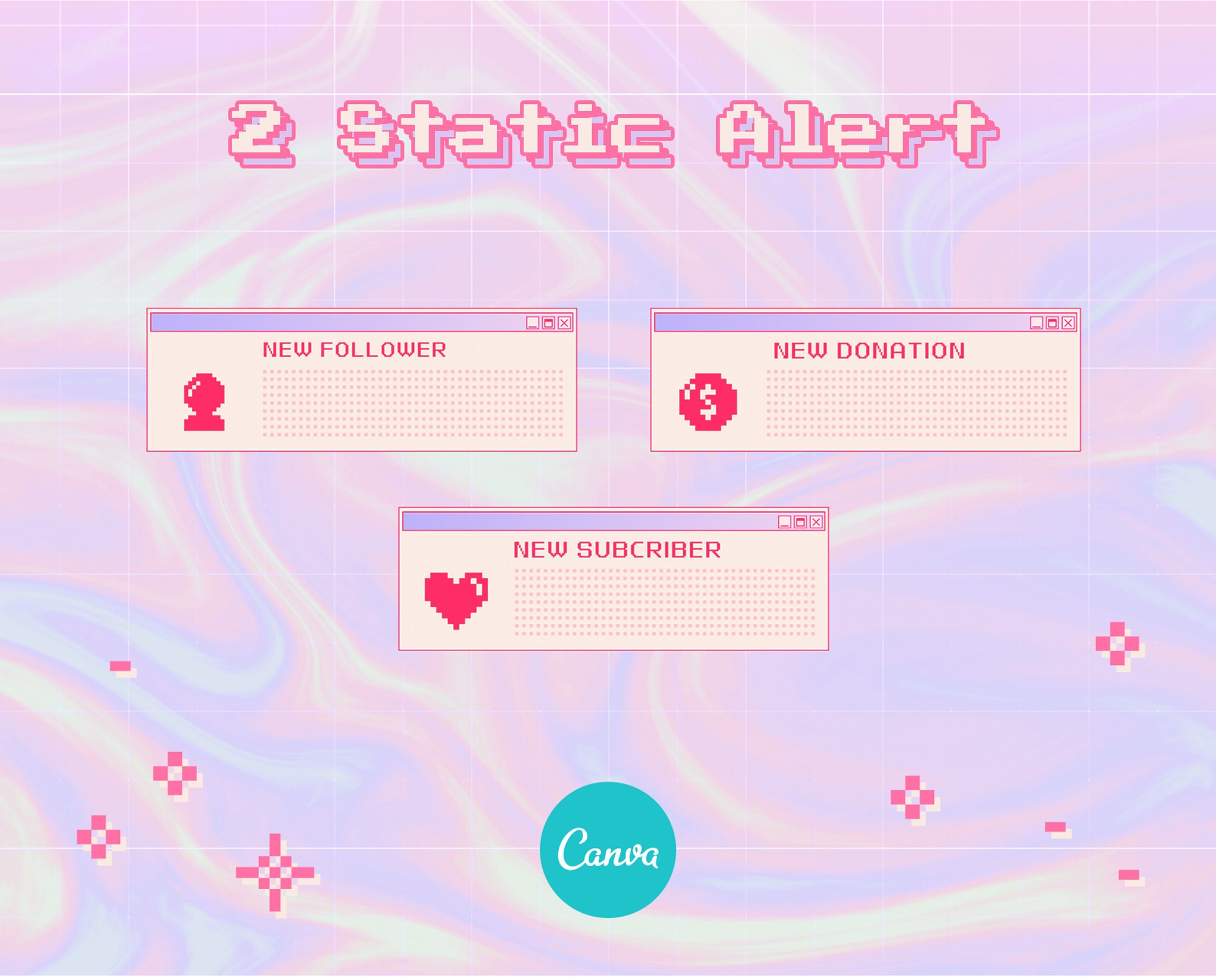 Animated Canva Twitch Overlay Template MS Paint Overlay | Etsy UK