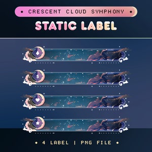Crescent Cloud Symphony Animated Stream Pack for Twitch, Kick, Youtube/aesthetic Magic Overlay ...