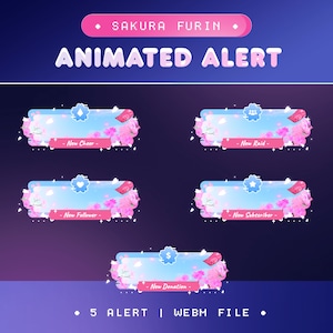 Animated Sakura Furin Stream Pack for Twitch, Kick, Youtube/aesthetic ...