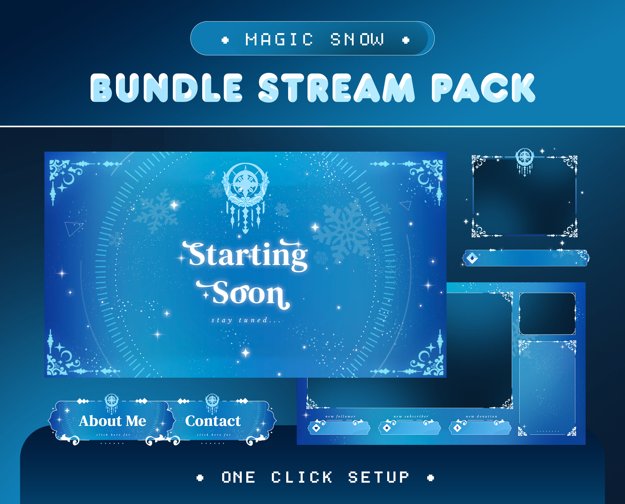 Light Snow Animated Stream Package for Twitch, Kick and Youtube/fantasy ...