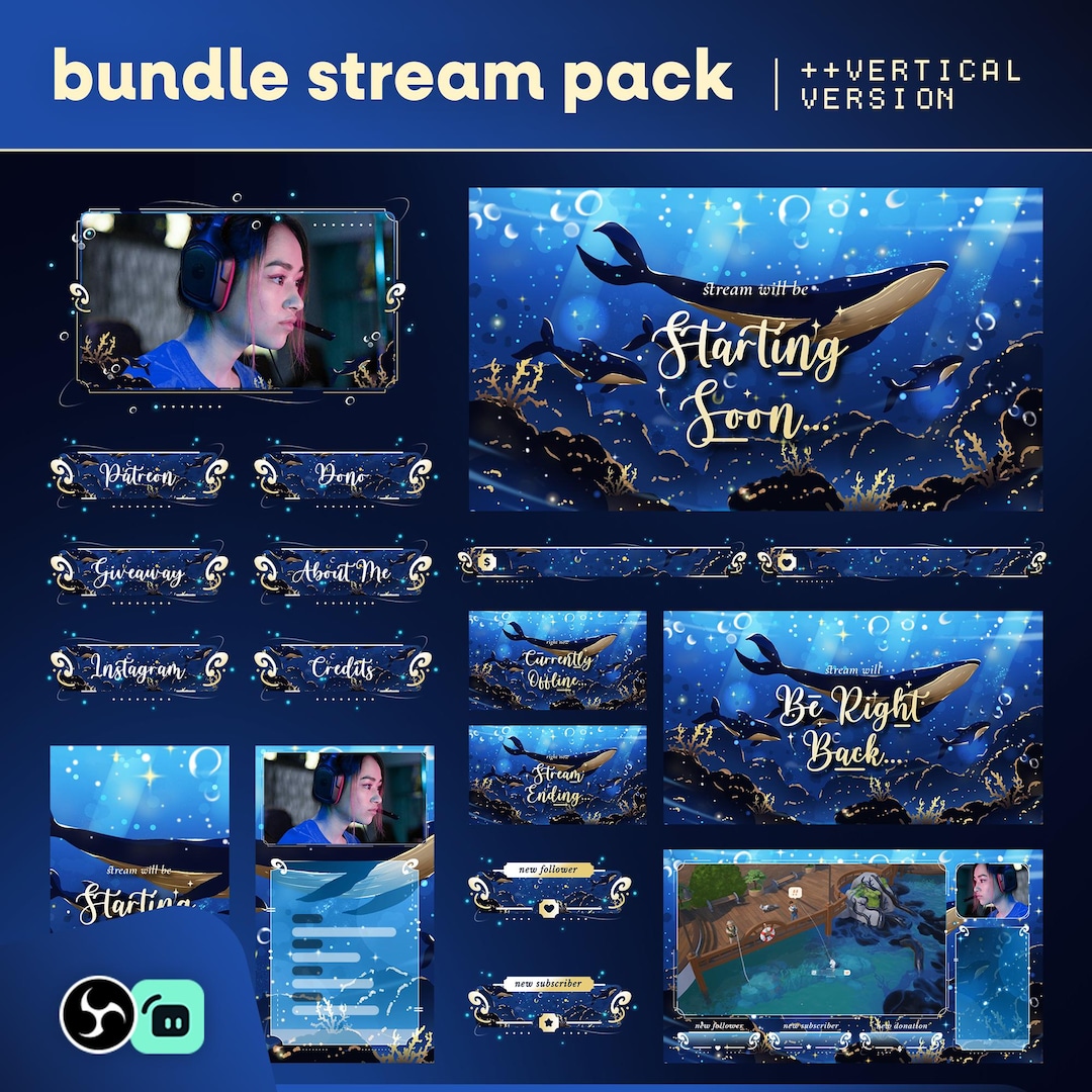 Cute Ocean Stream Overlay | Wonderland Sea Animated Vtuber Pack ...