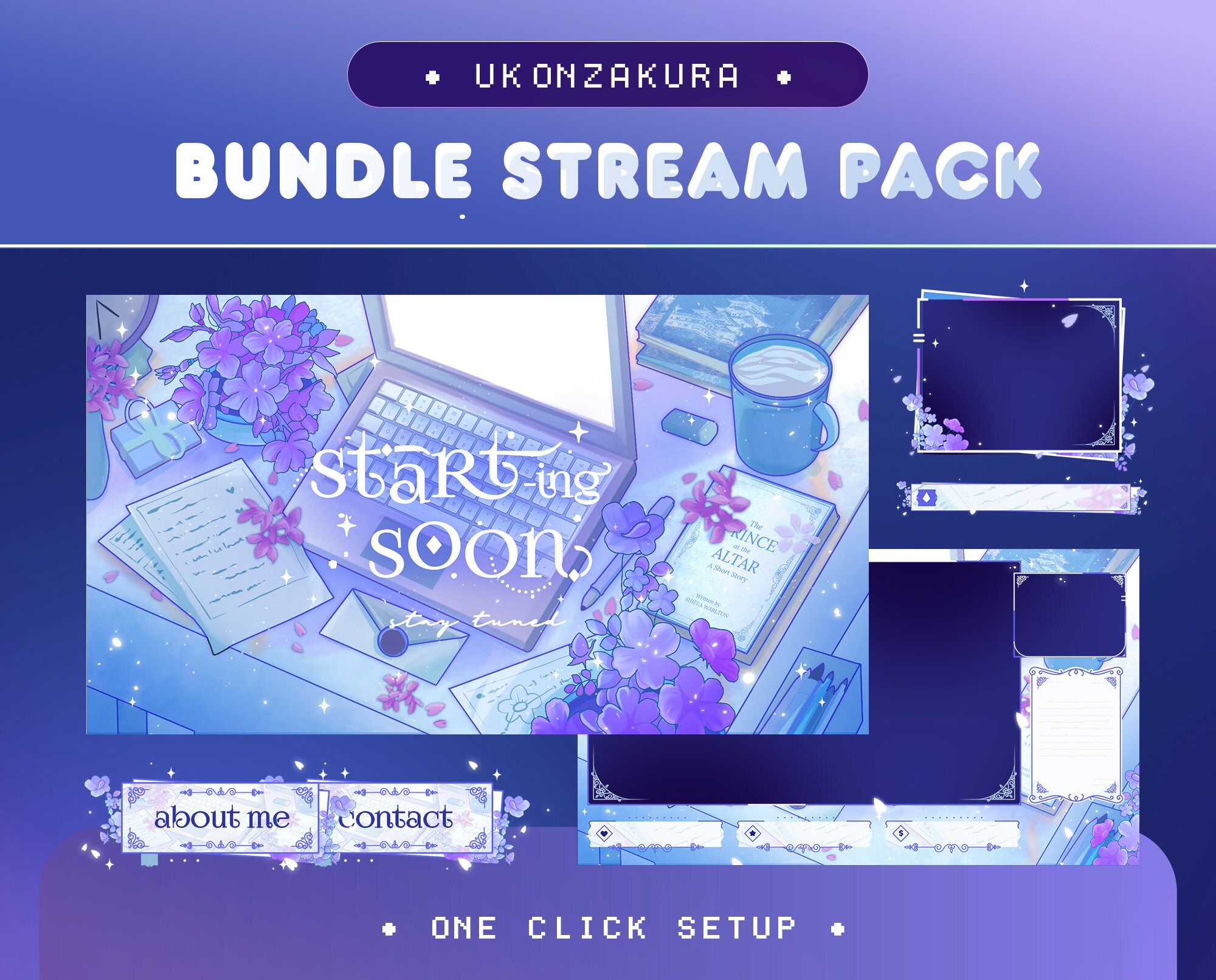 Animated Stream Pack Ukonzakura for Twitch, Kick, Youtube/aesthetic ...
