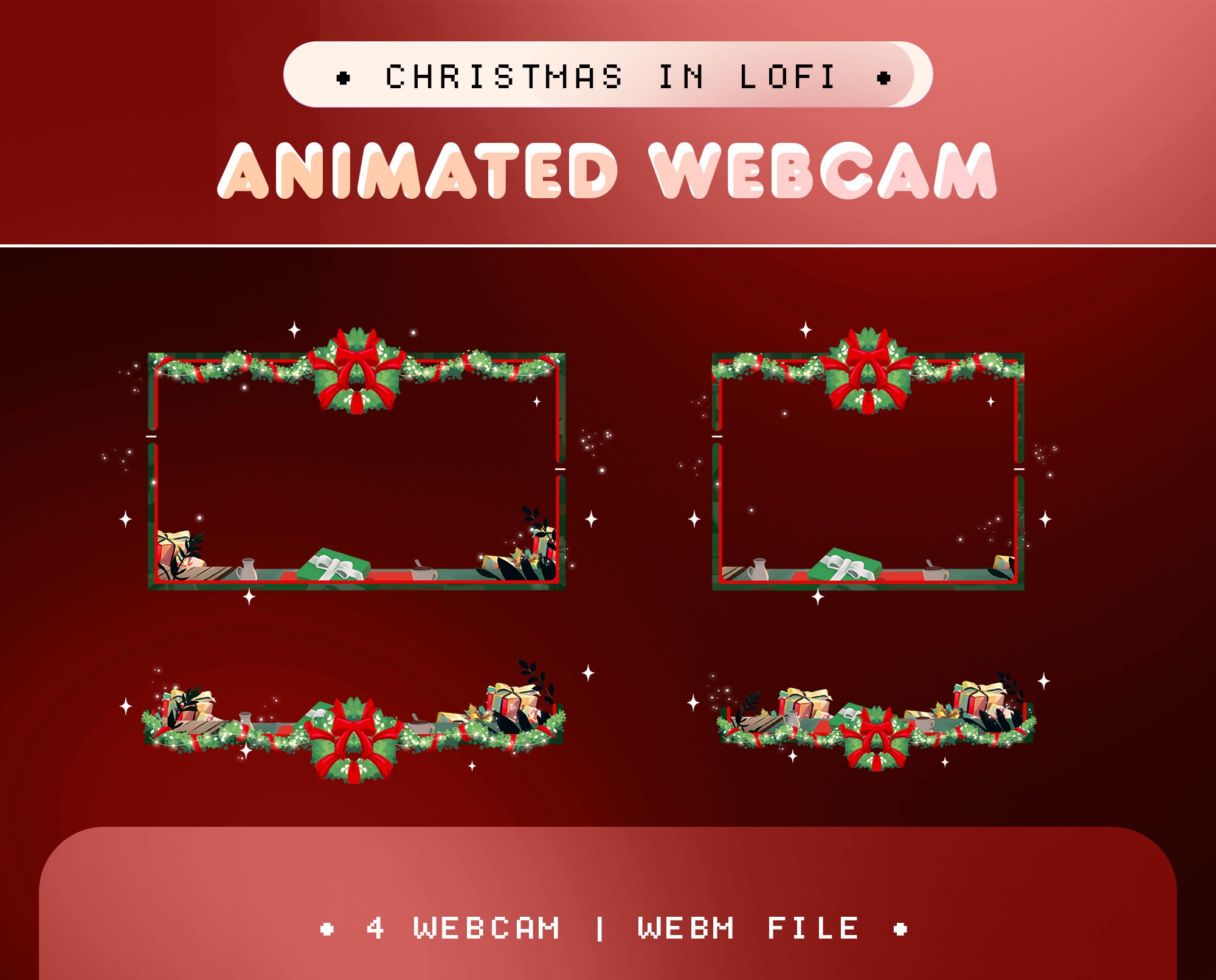 Animated Christmas Lofi Stream Pack for Twitch, Kick, Youtube/lofi ...