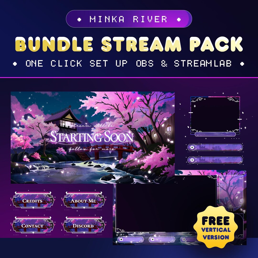 Minka River Animated Stream Overlay Package for Twitch/vertical Stream ...