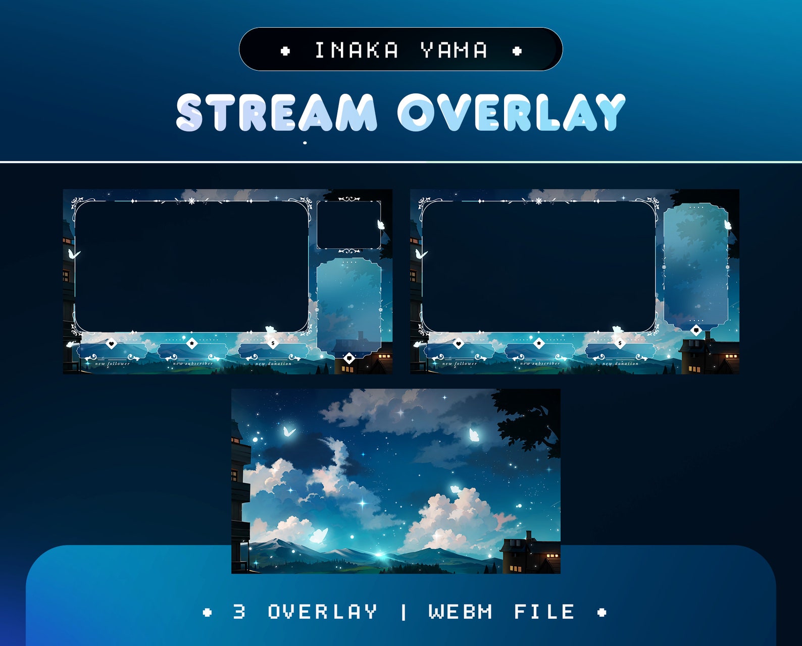 Inaka Yama Animated Stream Pack | Japanese Village Mountain Overlay ...