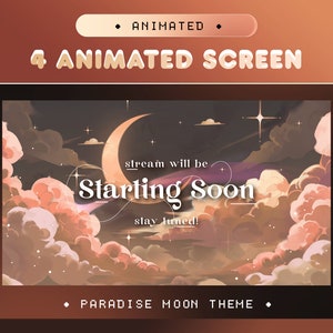 Animated Screen Aesthetic for Twitch, Kick and Youtube/paradise Moon ...