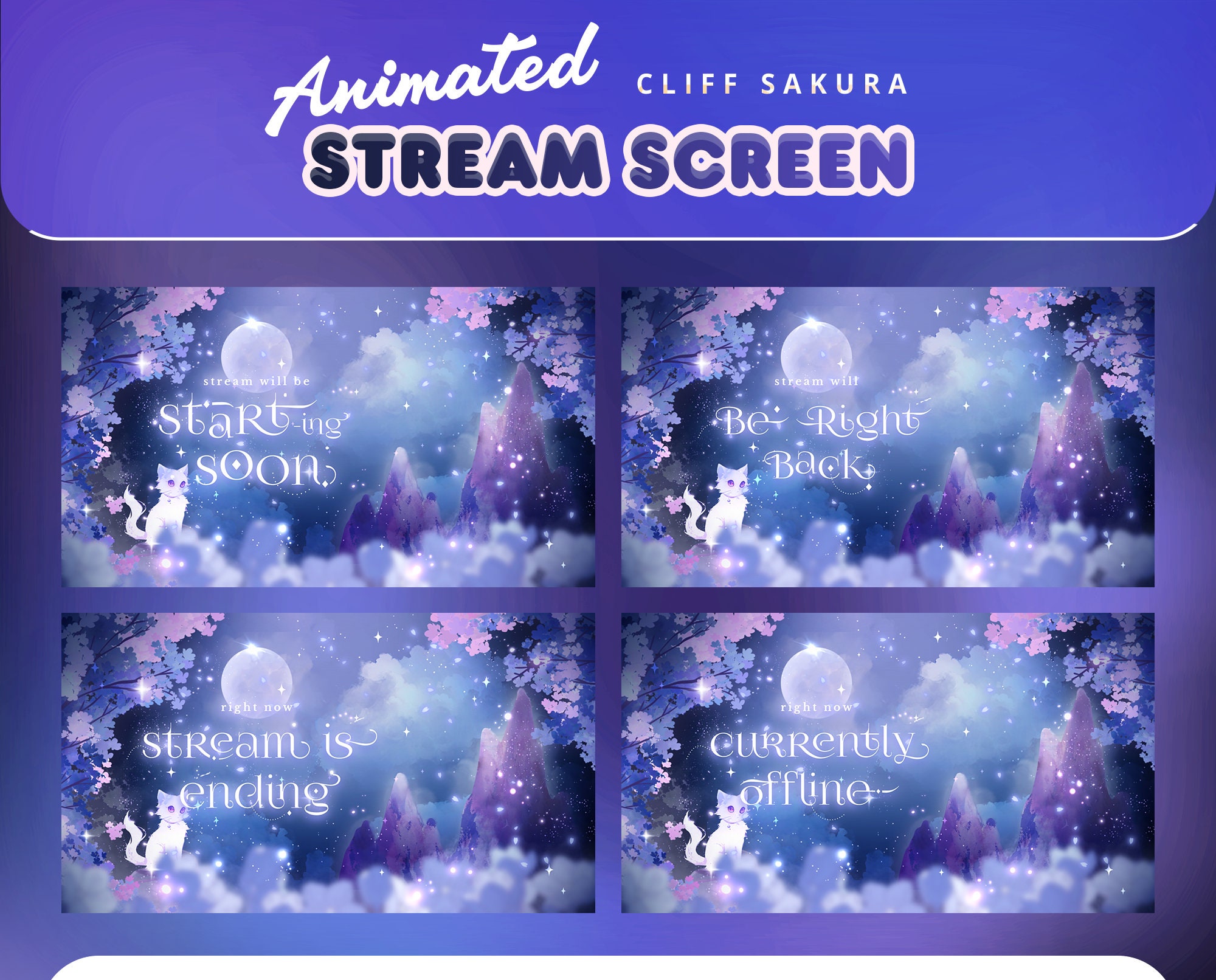 Animated Screen Cliff Sakura for Twitch, Kick, Youtube/aesthetic Theme ...