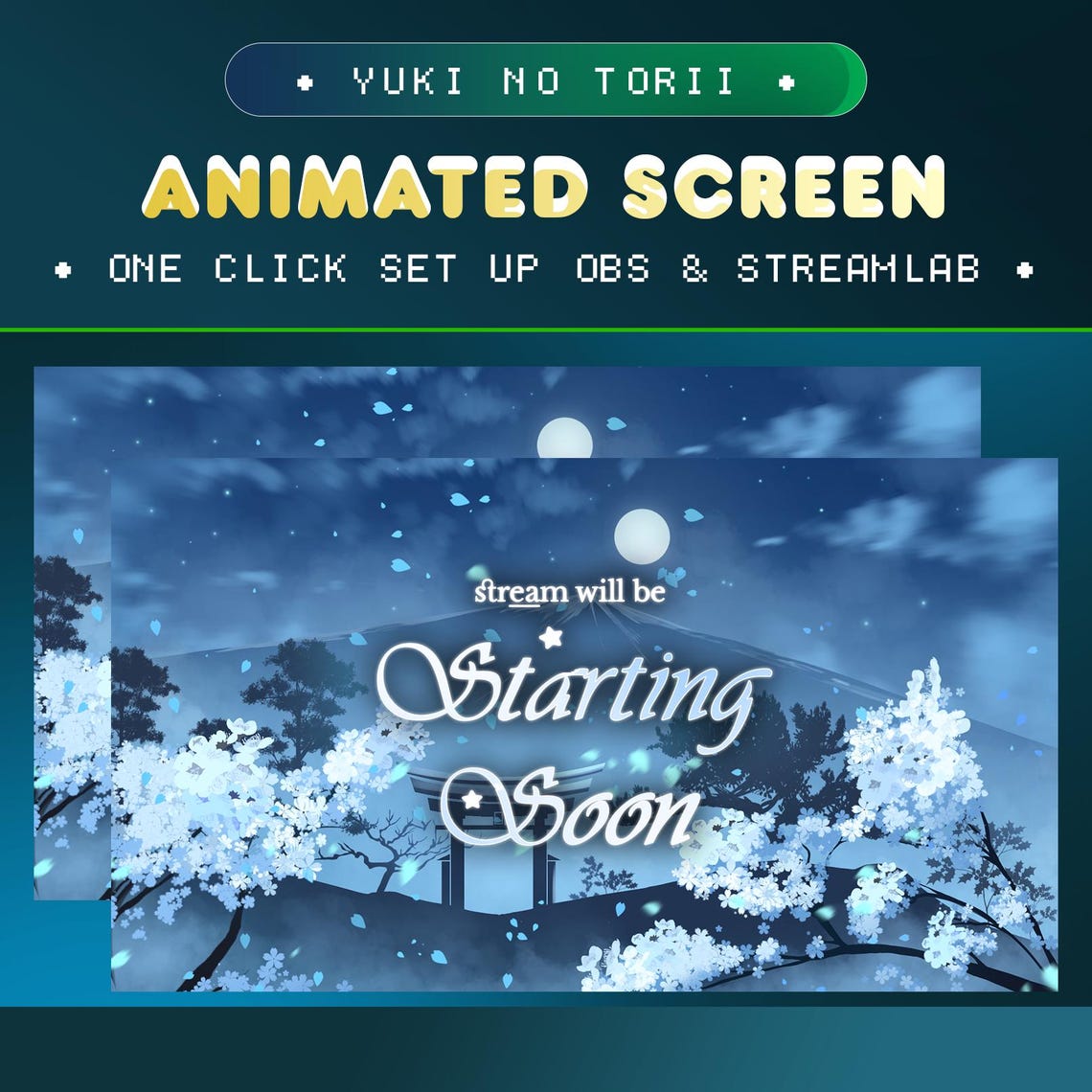 Yuki No Tori Animated Stream Screen Package for Twitch/winter in Japan ...