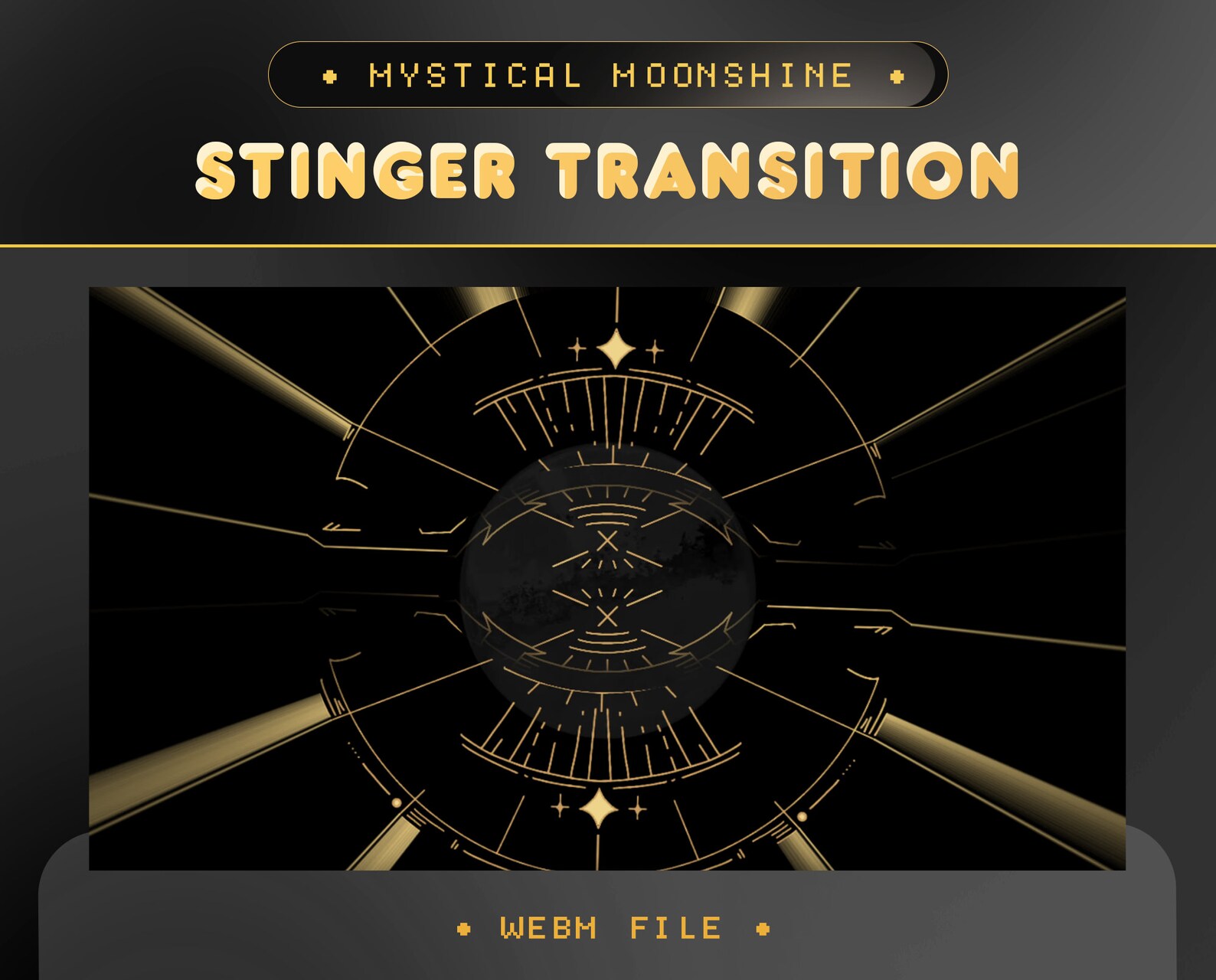 Animated Black Gold Celestial Stream Pack: Mystical Moonshine for ...