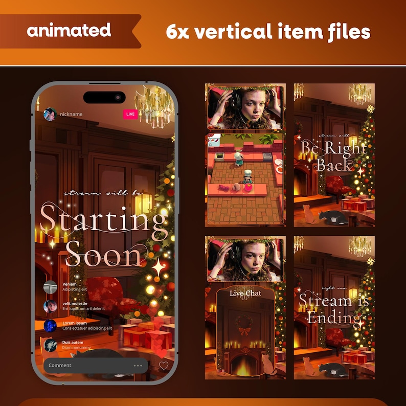 Animated Candlelight Christmas Stream Overlay: Cozy Warm Holiday Theme for Tiktok and Obs ...