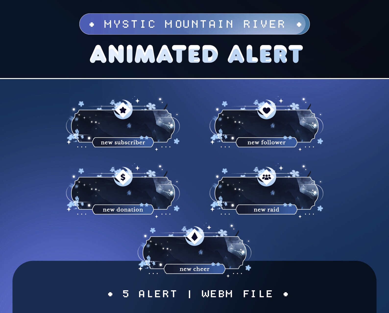 Mystic Mountain River Animated Stream Overlay Pack | Kawaii Cherry ...
