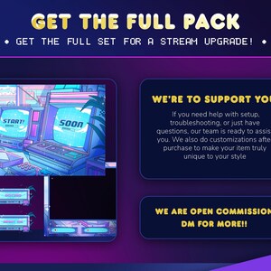 Retro Arcade Animated Stream Screen Pack for Twitch/gaming Room Stream ...