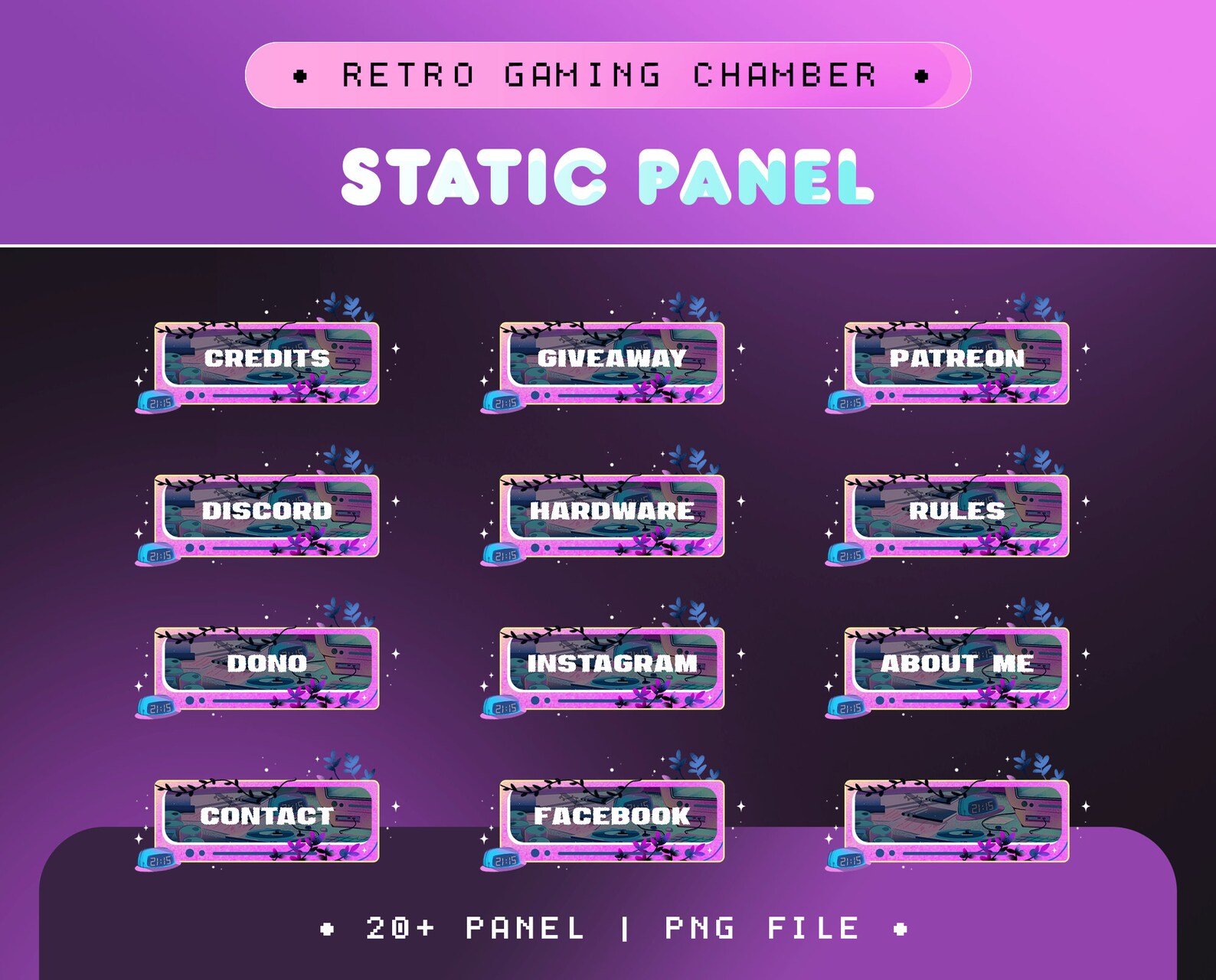 Retro Gaming Chamber Animated Stream Pack for Twitch, Kick, Youtube ...