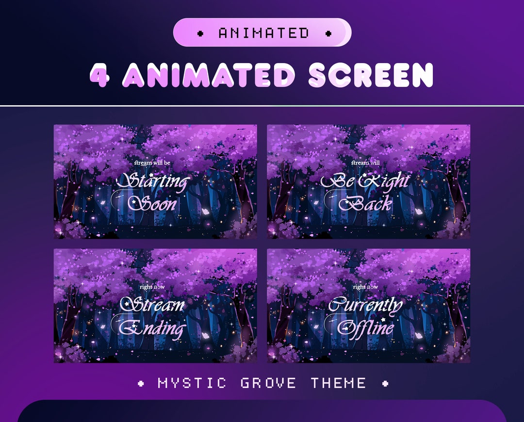 Mystic Groove Animated Screen Pack for Twitch, Kick, Youtube/sakura ...