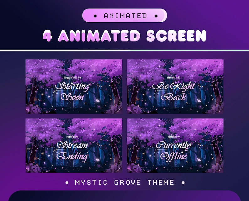 Mystic Groove Animated Screen Pack for Twitch, Kick, Youtube/sakura ...
