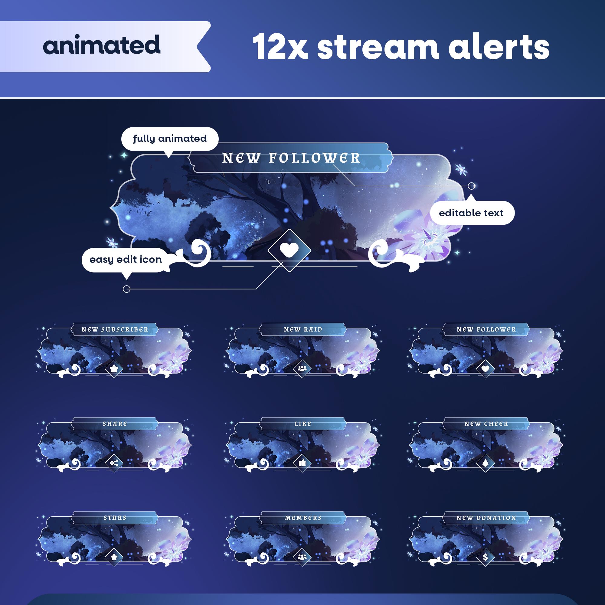 Animated Shadowmire Grove Stream Overlay: Mystical Blue Night for ...
