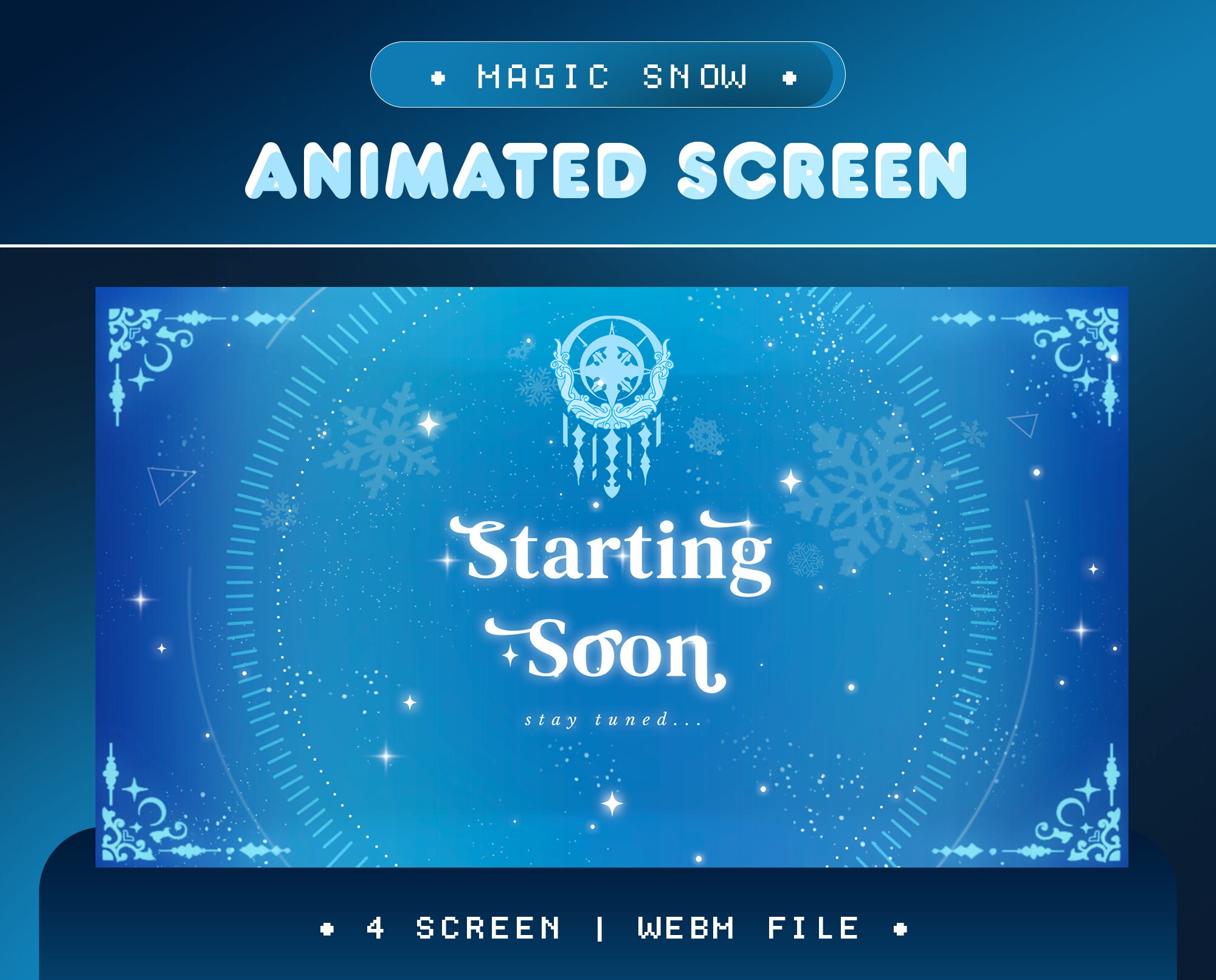 Light Snow Animated Stream Package for Twitch, Kick and Youtube/fantasy ...