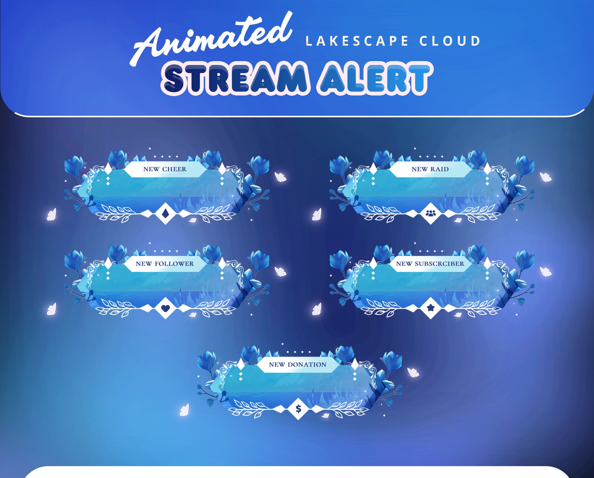 Lakescape Cloud Vtuber Animated Stream Pack for Twitch, Kick, Youtube ...