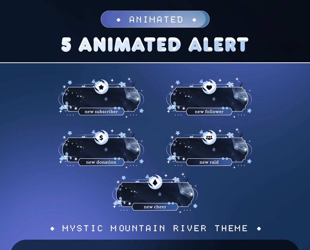 Mystic Mountain River Animated Alerts Pack for Twitch, Kick, Youtube ...