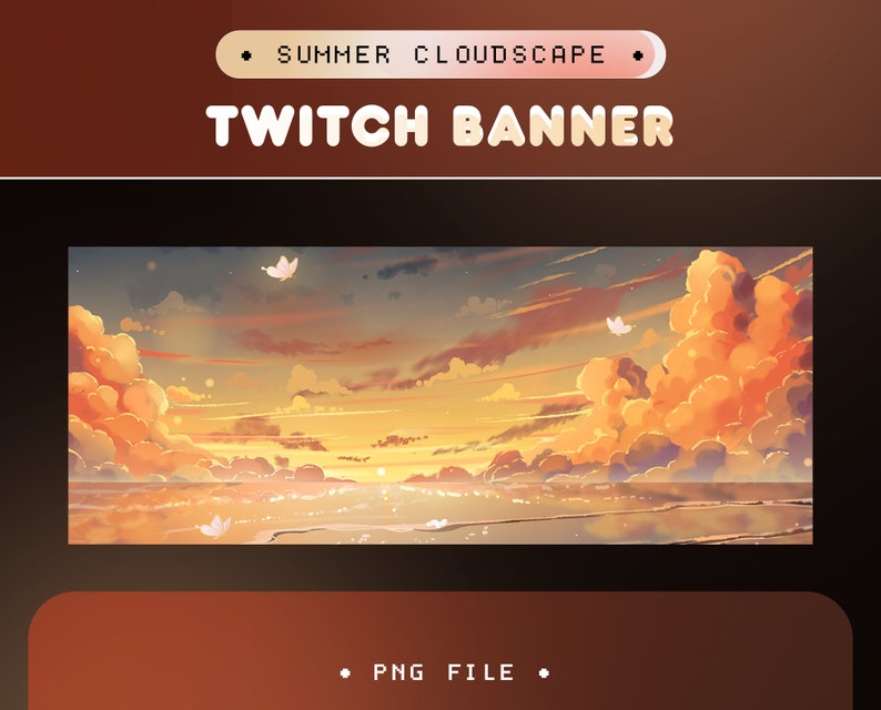 Cozy Sunset Stream Pack | Summer Cloudscape Animated Overlay | Twitch ...