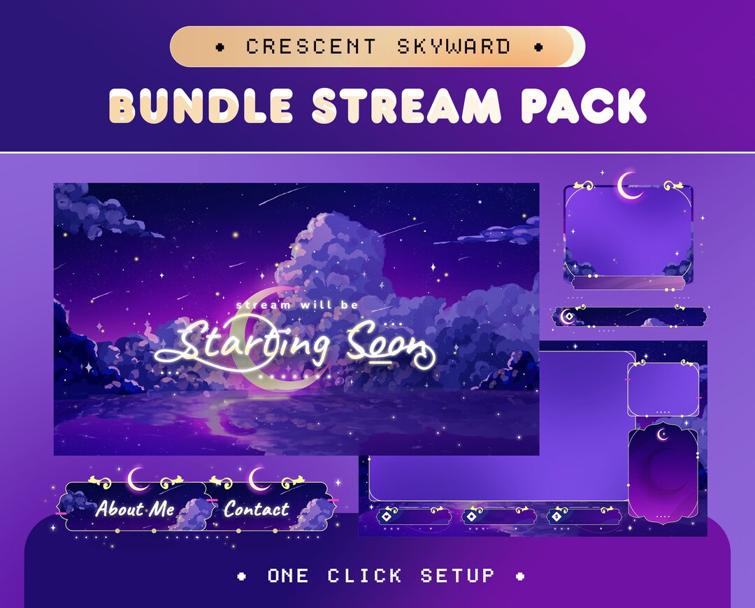 Crescent Skyward Animated Stream Pack for Twitch, Kick, Youtube ...