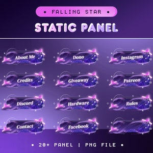 Animated Falling Star Stream Pack for Twitch, Kick, Youtube/purple ...