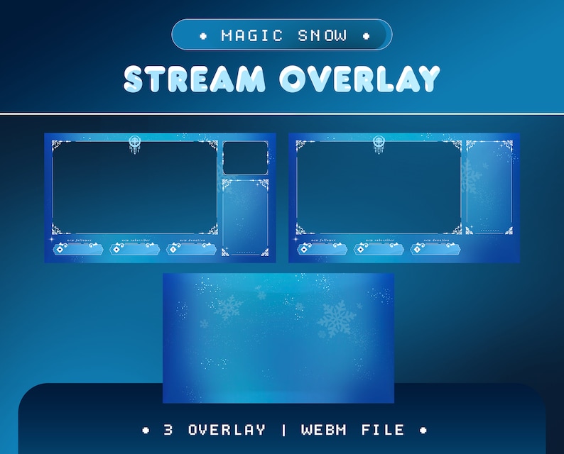 Light Snow Animated Stream Package for Twitch, Kick and Youtube/fantasy ...