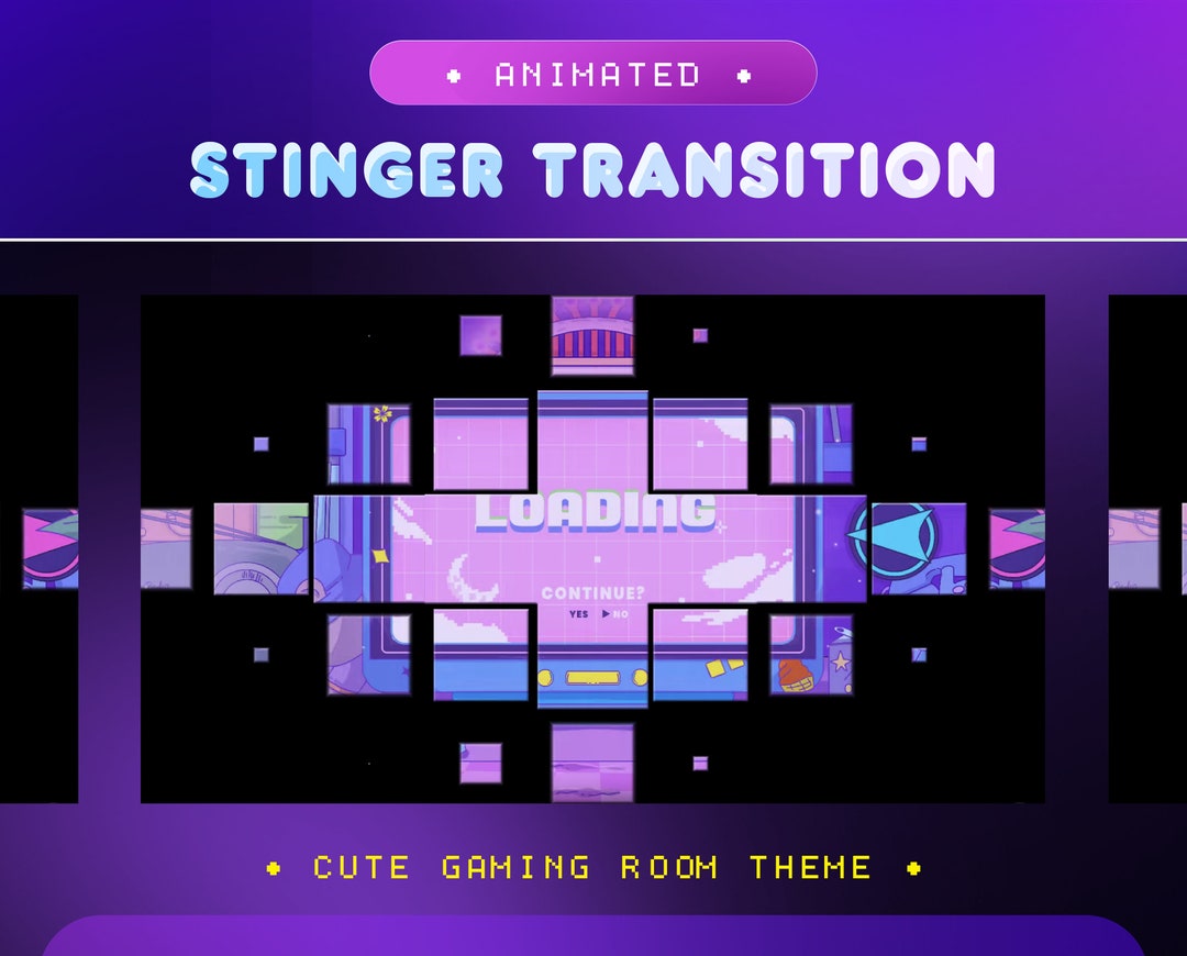 Stinger Transition Retro Lofi Room for Twitch, Kick, Youtube/computer ...