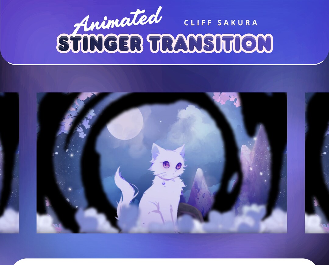 Stinger Transition Cliff Sakura Vtuber for Twitch, Kick, Youtube/purple ...