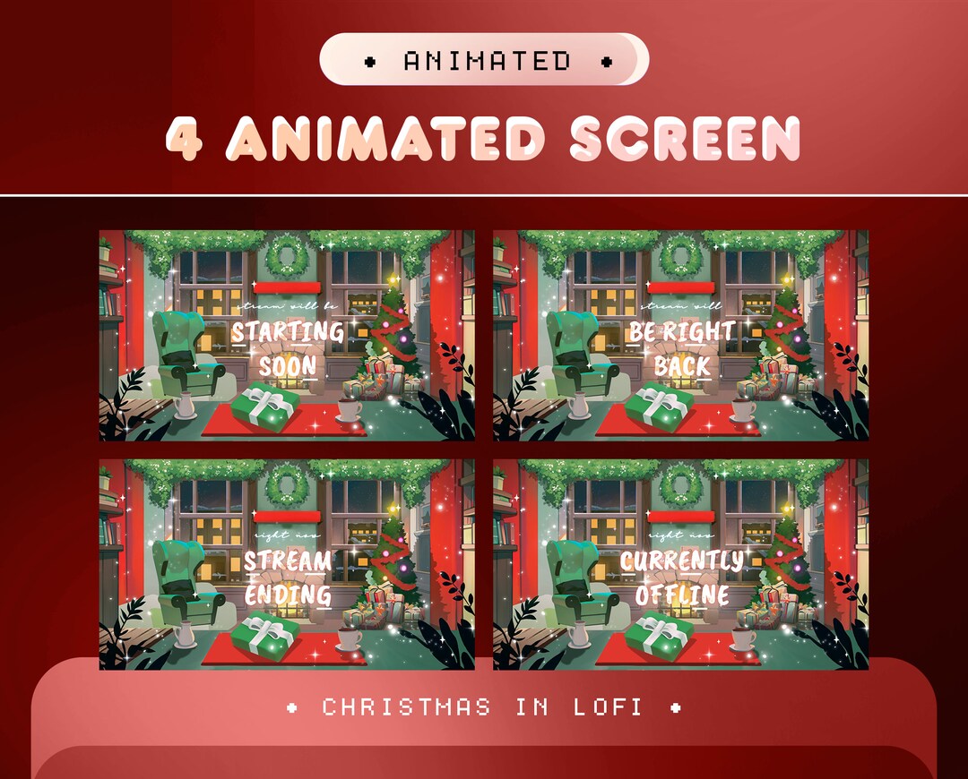 Animated Screen Christmas Lofi for Twitch, Kick, Youtube/lofi Theme ...