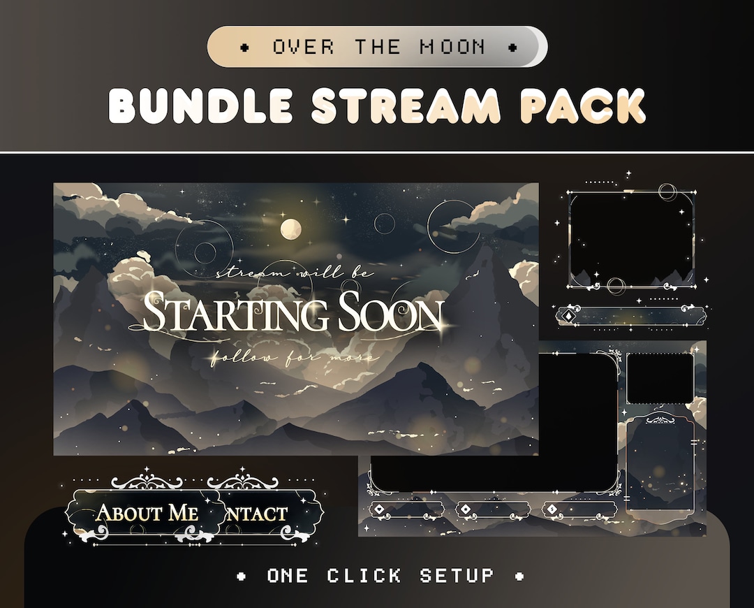 Animated Celestial Mountain Stream Overlay Pack for Twitch, Kick ...