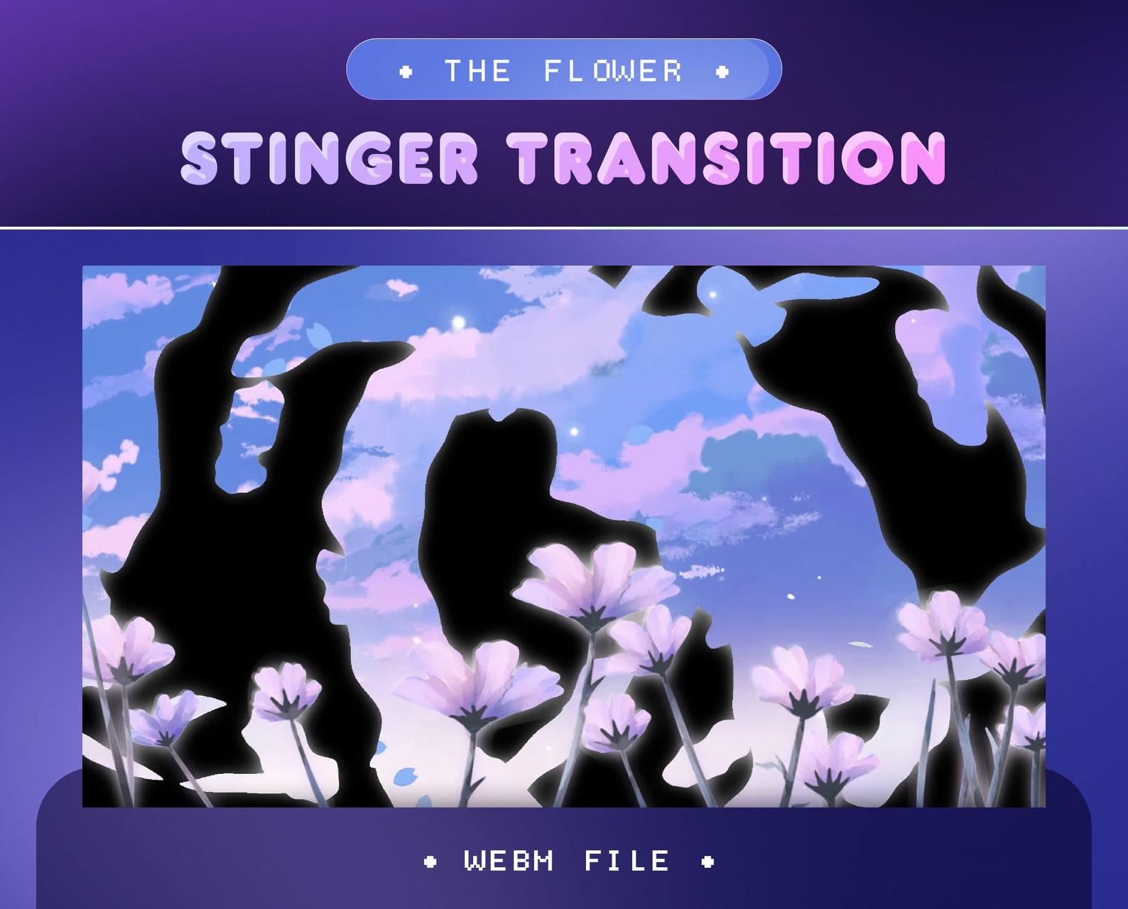 Aesthetic Flower Animated Stream Pack for Twitch, Kick, Youtube/blue ...