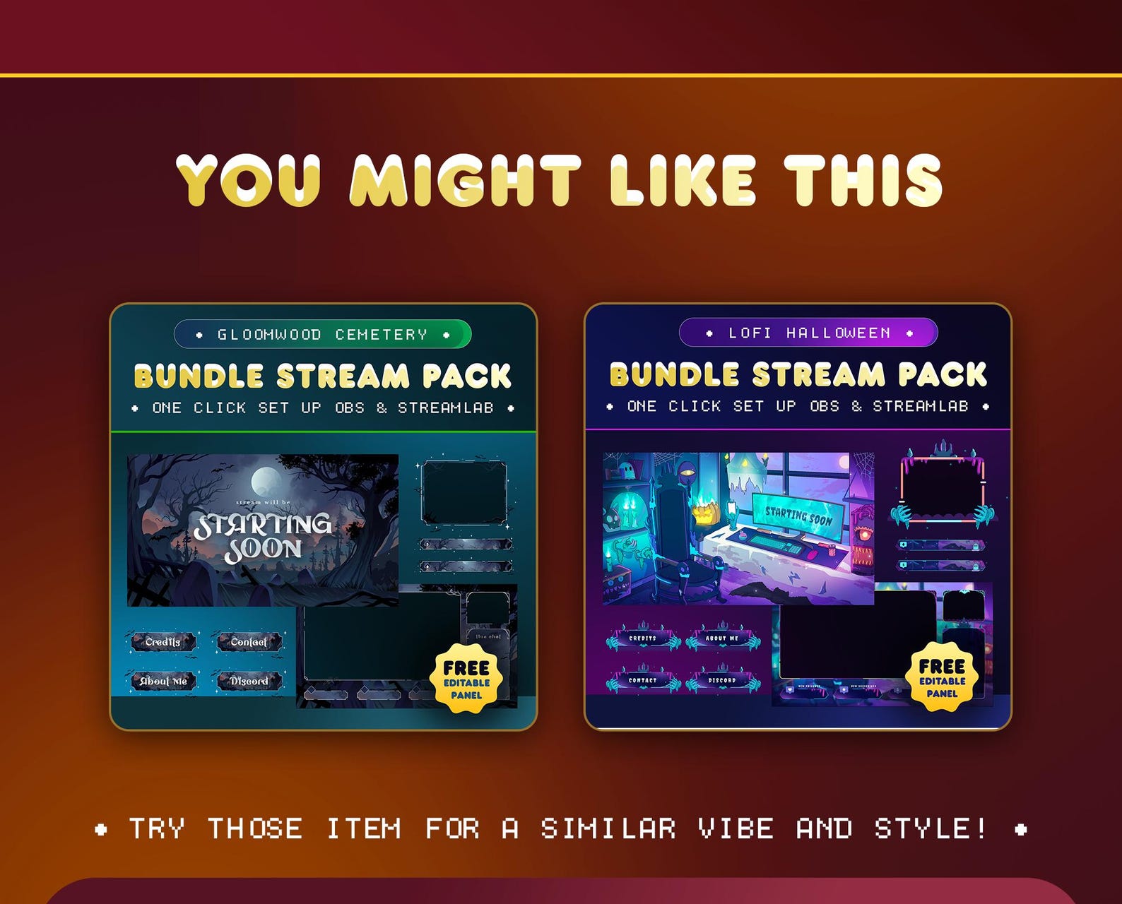 Horror Pumpkin Animated Stream Overlay Pack for Twitch, Kick, Youtube ...