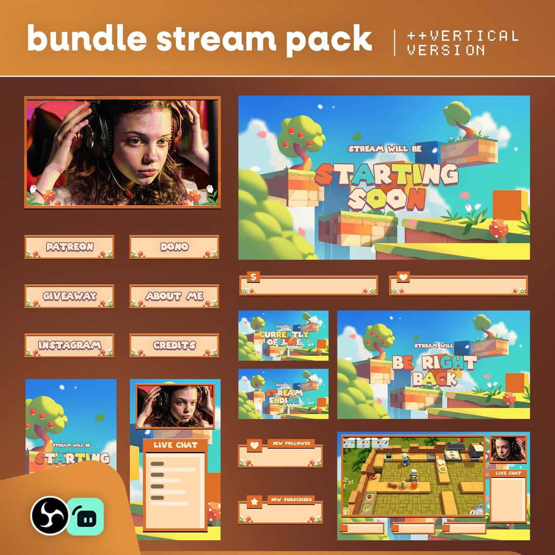 Animated Super Skybound Stream Overlay: Cute Floating Island Theme for ...