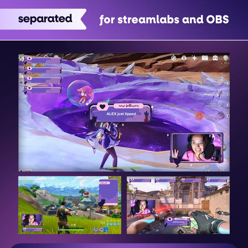 Animated Desk Cat Dreams Stream Overlay: Cozy Pink and Purple Aesthetic ...