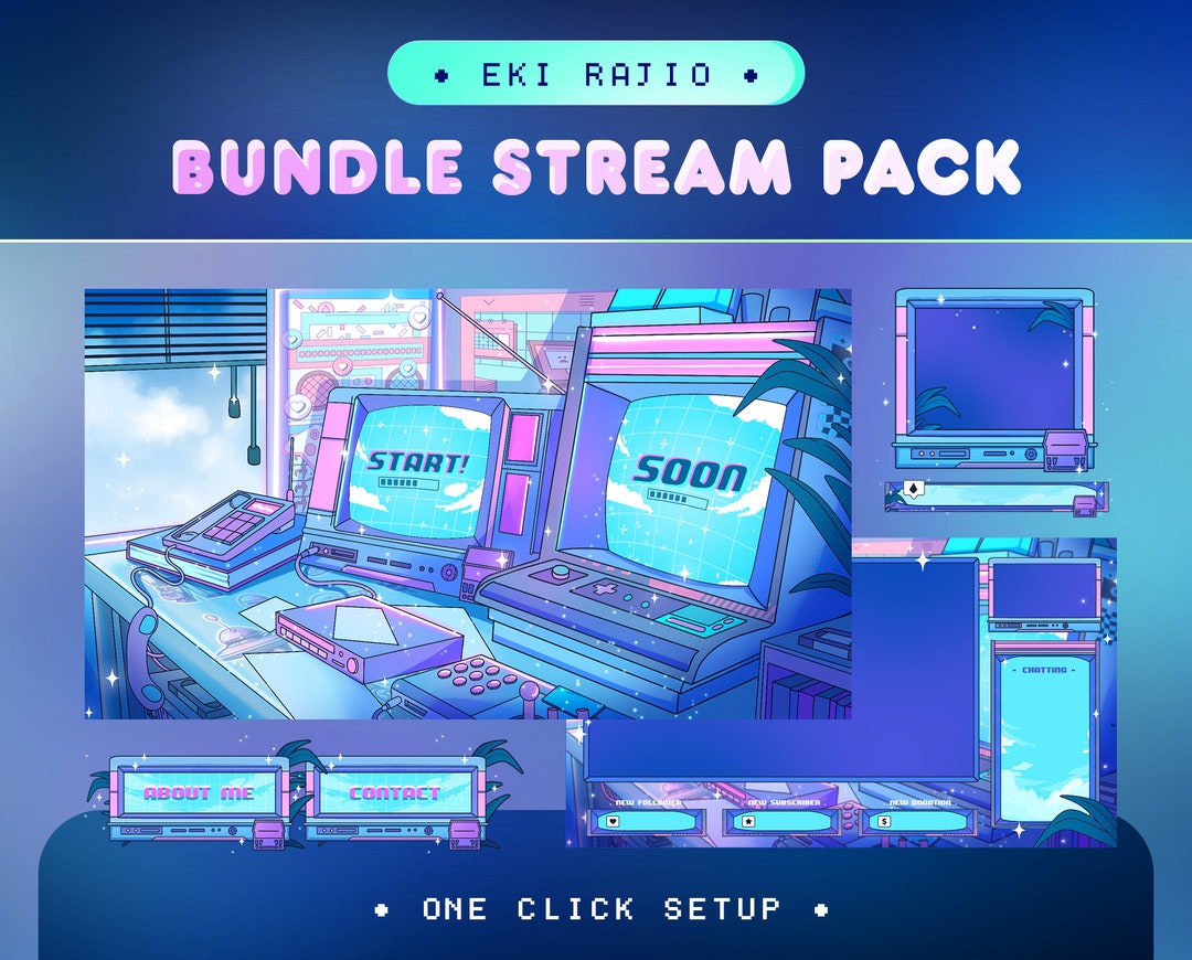 Retro Arcade Animated Stream Overlay Package for Twitch/cozy Room ...