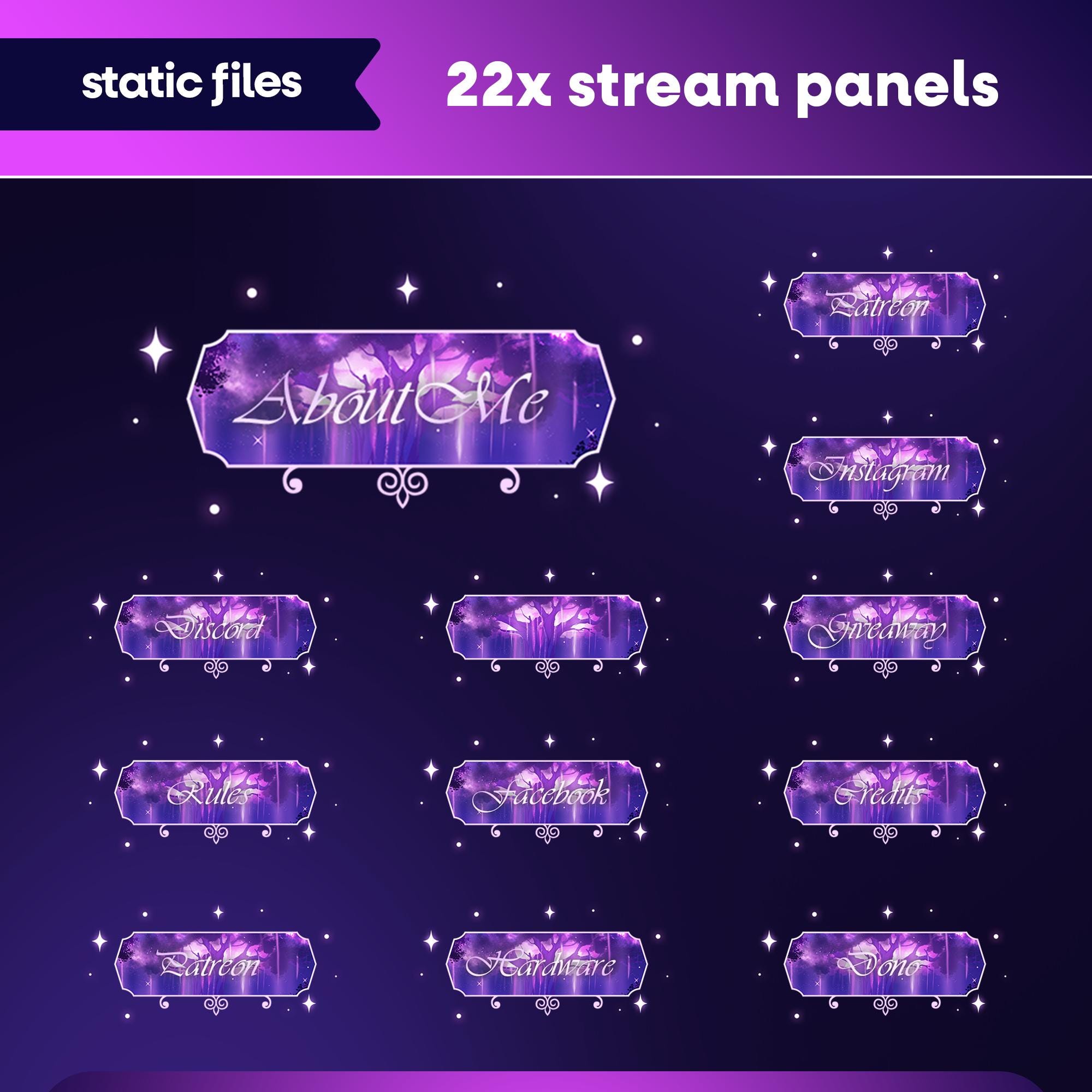 Animated Neon Grove Stream Overlay: Purple Cyberpunk Design for Twitch ...