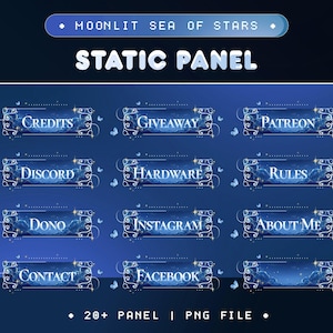 Moonlit Sea of Stars Animated Stream Overlay Bundle for Twitch Youtube ...