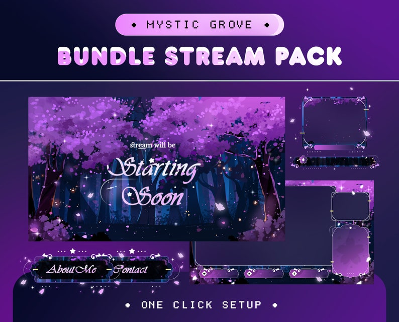 Fantasy Purple Stream Overlay | Mystic Grove Forest Animated Pack ...