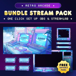 Retro Arcade Animated Stream Overlay Package for Twitch/cozy Room ...